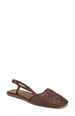 Franco Sarto Ilona Woven Slingback Flats - Coffee Bean