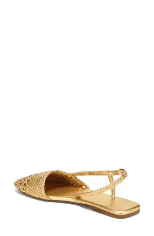 Franco Sarto Ilona Woven Slingback Flats - Ocra Gold