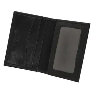 Trafalgar Tennyson Bi-fold Id Window Leather Card Case - Black