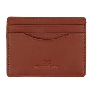 Trafalgar Orion Curved Side Slot Leather Card Case - Tan