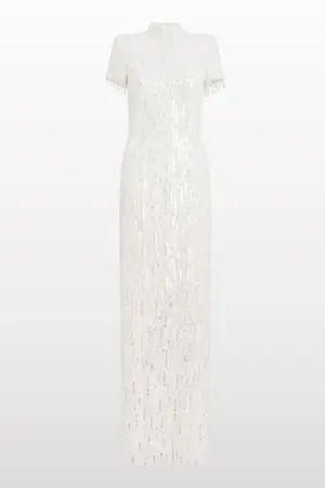Jenny Packham Madeleine Sequin Beaded Gown - Ivory
