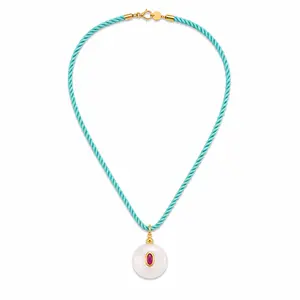 ERIN MCDERMOTT JEWELRY Verde Rose" Silk Cord Necklace