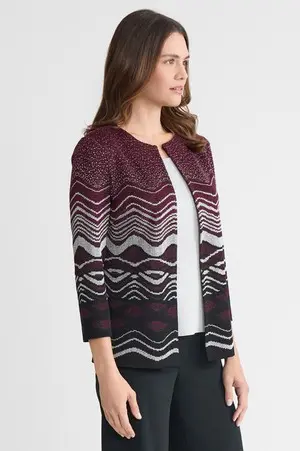 Ming Wang Jacquard Knit Jacket