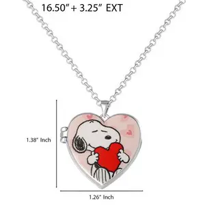 PEANUTS Snoopy Heart Locket Pendant Necklace