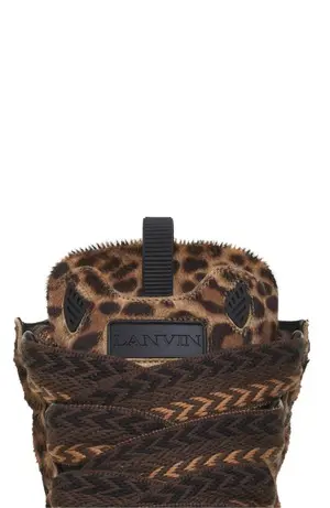 LANVIN Curb Leopard-print Pony Sneakers