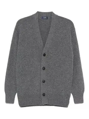 BARBA NAPOLI Merino-wool Cardigan - Grey