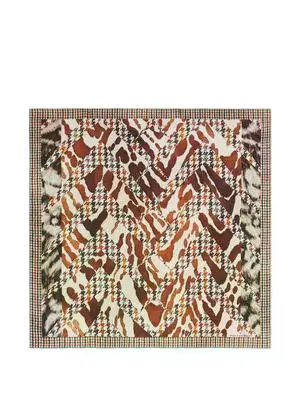 PIERRE-LOUIS MASCIA Patterned Square Scarf - Brown