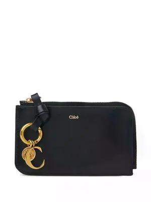 Chloé Alphabet Charm Zip Wallet - Black