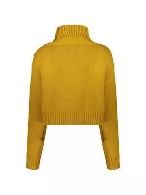 YVES SALOMON High-collar Cropped Sweater