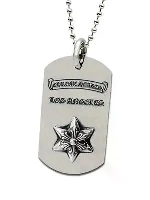 Chrome Hearts Raised Star Dog Tag Necklace - Silver