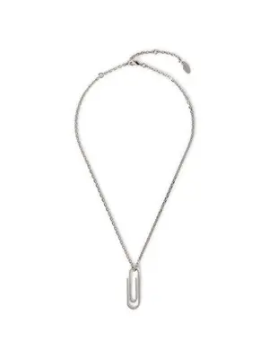 Off-White Paperclip Strass Necklace - Silver