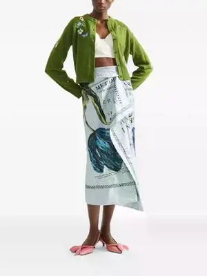 Erdem Floral Printed Midi Skirt