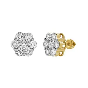 LUVMYJEWELRY Meadow Cluster Lab Grown Diamond Earrings - 14k Yellow Gold