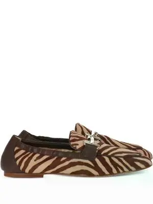 TOD'S Zebra-print Loafers - Brown