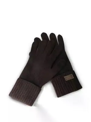 Max Mara Zamianew Ribbed Gloves - Brown