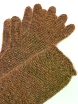 Max Mara Fine-knit Long Gloves - Brown