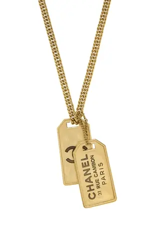 Chanel Logo Dog Tag Necklace