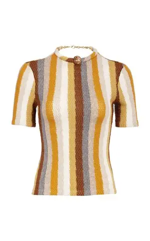 Silvia Tcherassi Varinia Jewel-detailed Knit Shirt