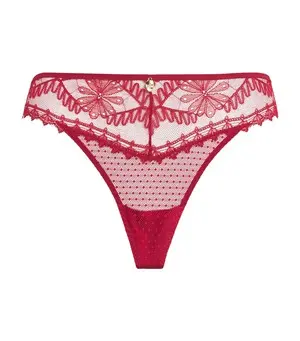 AUBADE Lace Mystery Of Love Tanga Briefs - Red