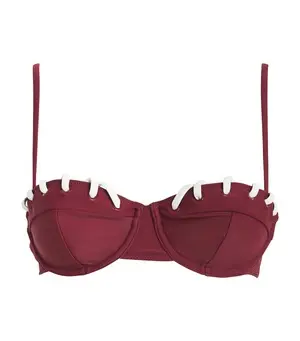 Simkhai Recca Balconette Bikini Top - Burgundy