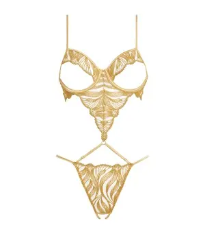 COCO DE MER Lace Open Wired Celeste Bodysuit