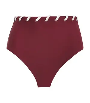 Simkhai Milou High-waisted Bikini Bottom - Burgundy