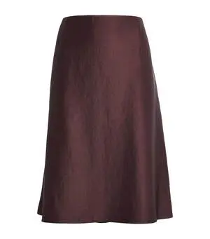 Vince Satin A-line Knee Length Skirt