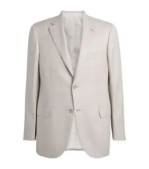 Brioni Wool-silk Check Ravello Blazer