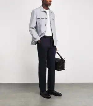 Brioni Cotton-blend Pienza Straight Trousers