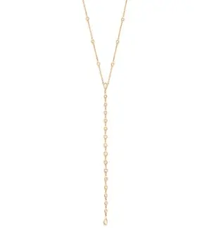 Jacquie Aiche Diamond Teardrop Y Necklace - Gold
