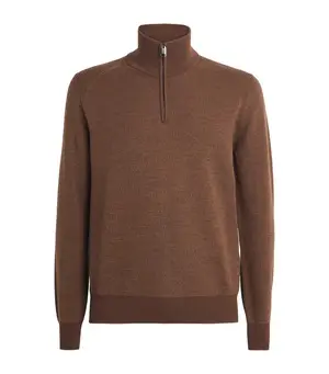 Brioni Cashmere-wool Half-zip Sweater