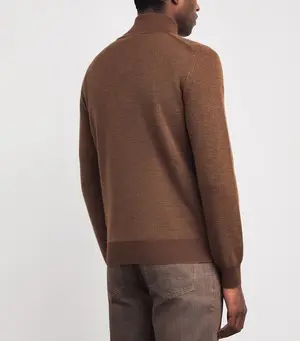 Brioni Cashmere-wool Half-zip Sweater