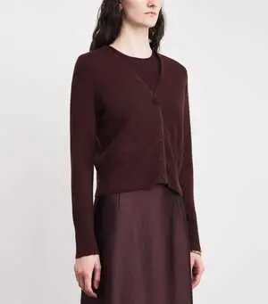 Vince Wool-blend Satin-trim Cardigan - Red