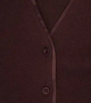 Vince Wool-blend Satin-trim Cardigan - Red