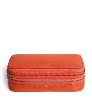 ANYA HINDMARCH Jacquard Logo Make-up Pouch - Red