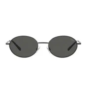 Polo Ralph Lauren Oval Sunglasses With Engraved Temples - Black