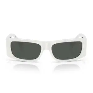 Versace Rectangle Sunglasses With Lens Logo - White