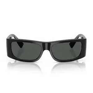 Versace Rectangle Sunglasses With Logo - Black