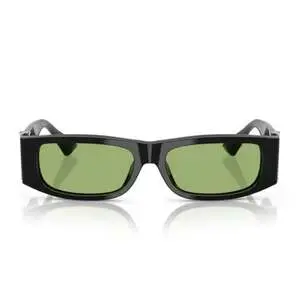 Versace Rectangle Sunglasses With Medusa Detail - Black