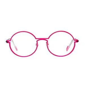 MATTTEW Nickel Round Frame Glasses - Pink