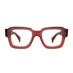 DANDY'S Skinner Rough Square Frame Eyeglasses - Red