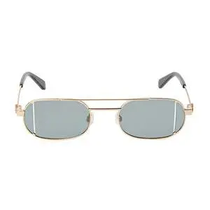 Off White Tone Metal Frame Sunglasses - Gold