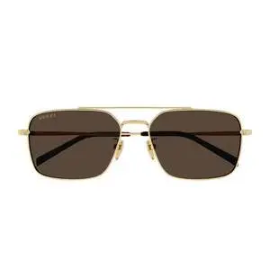 Gucci Gg1957sa Linea Institutional Logo Sunglasses - Gold