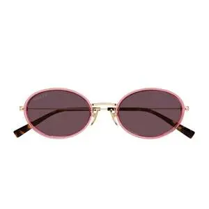 Gucci Gg1980s Linea Emblem Sunglasses - Gold