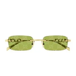 Gucci Rimless Sunglasses With Logo - Gold