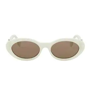 Fendi Ff Diamonds Oval Sunglasses - White