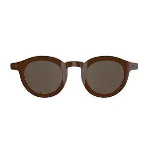LINDBERG Sun Titanium Round Frame Sunglasses - Brown