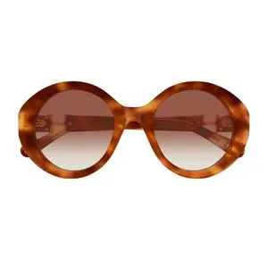 Chloe Havana Round Sunglasses