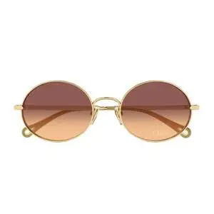 Chloé Frame Oval Sunglasses - Gold