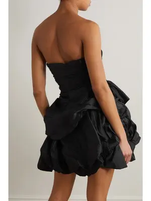 Aje Daybreak Strapless Ruched Taffeta Mini Dress